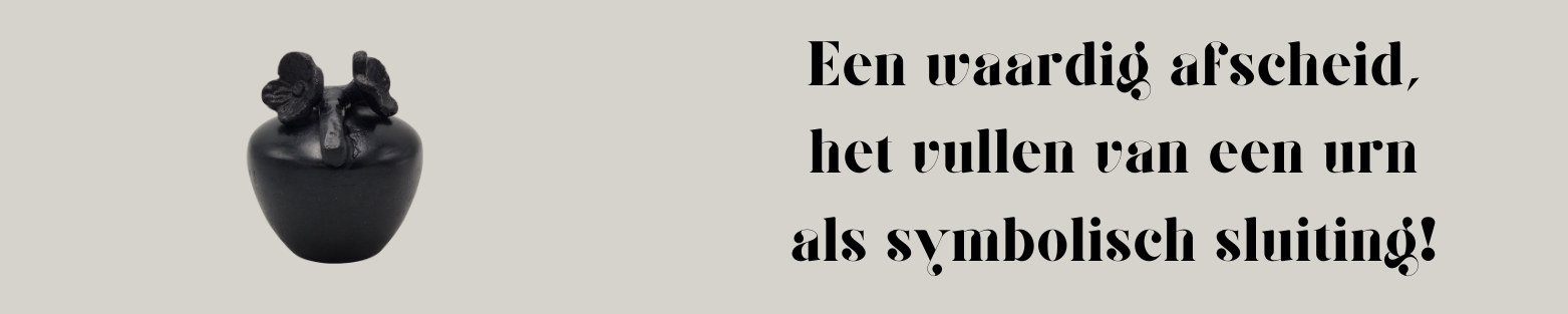 Een waardig afscheid, het vullen van een urn als symbolisch sluiting ...